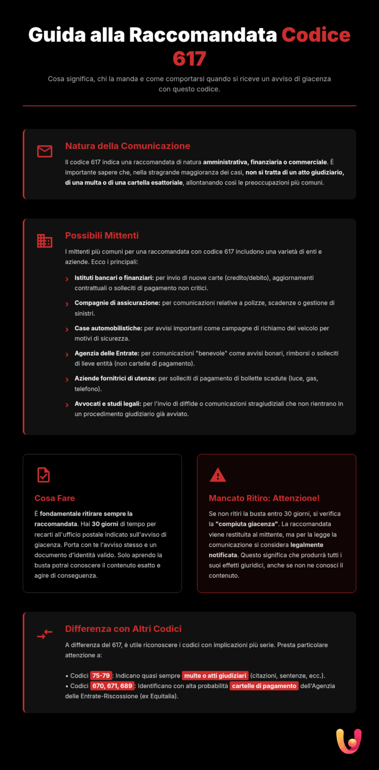 Codice Raccomandata 617: Chi è il mittente? Guida completa