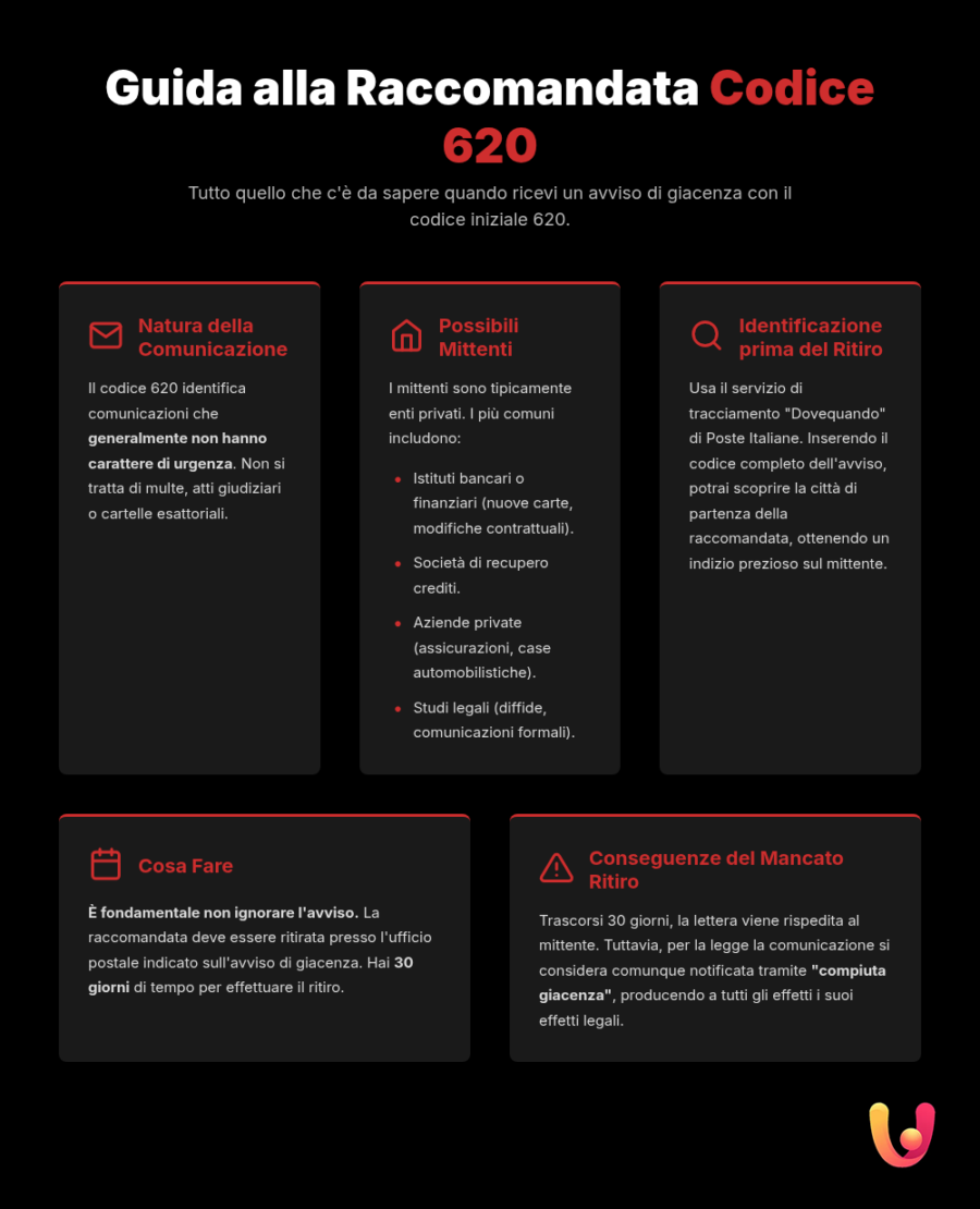 Codice Raccomandata 620: Significato e Mittente | Guida Completa