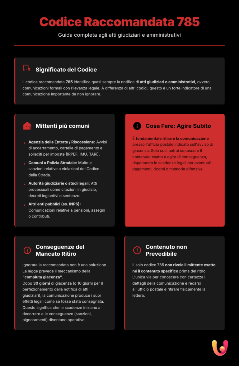 Codice raccomandata 785: significato, mittenti e cosa fare