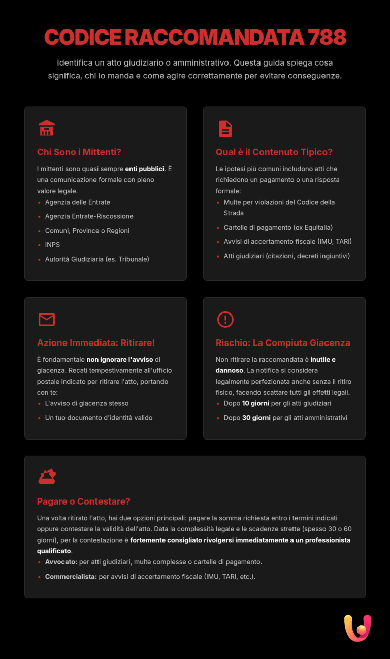 Codice Raccomandata 788: Guida a significato e cosa fare subito