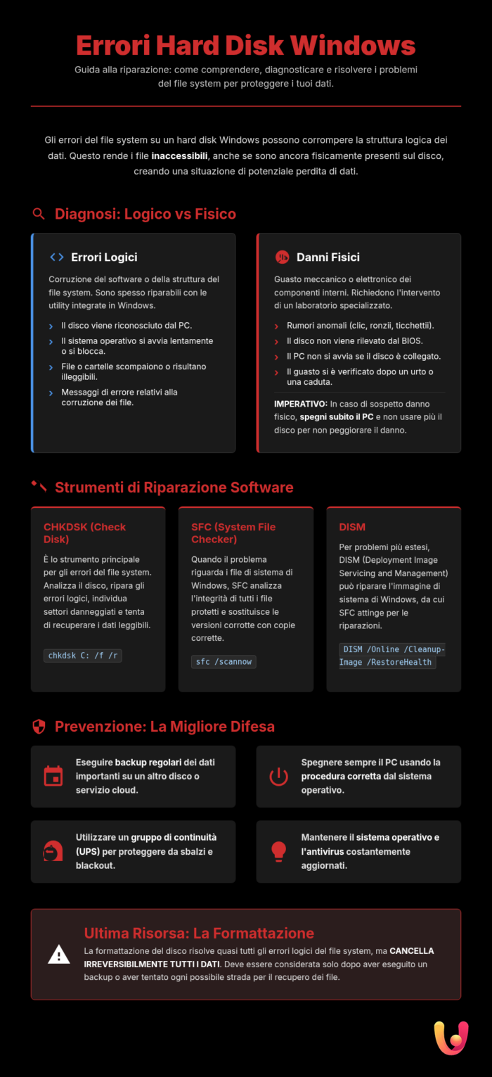 Errori hard disk Windows: la guida definitiva per risolverli