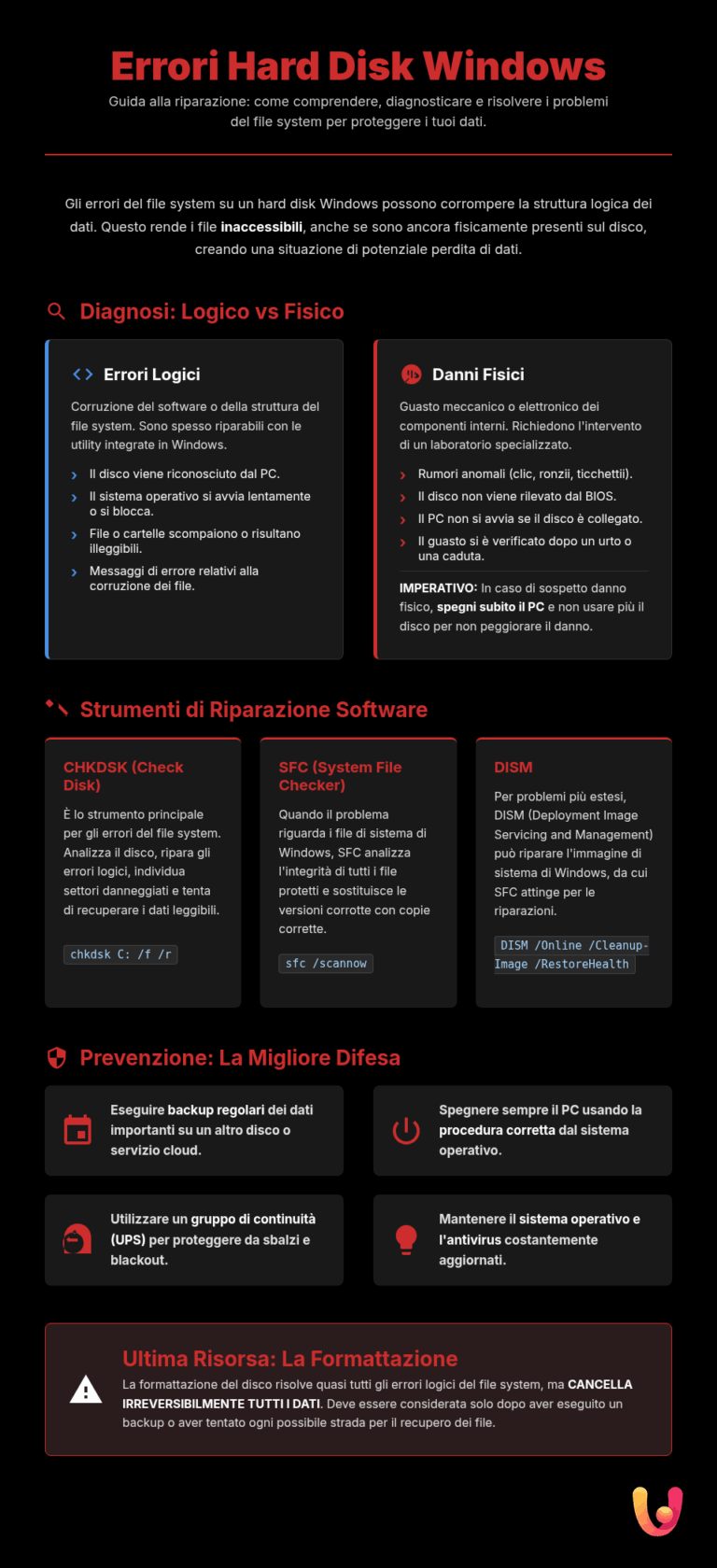 Errori hard disk Windows: la guida definitiva per risolverli