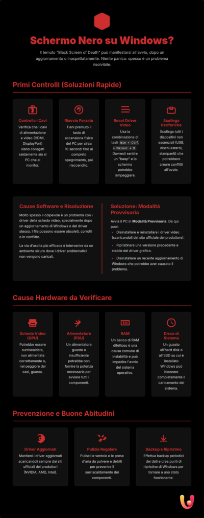 Schermo Nero Windows: Cause e Soluzioni [Guida Rapida]
