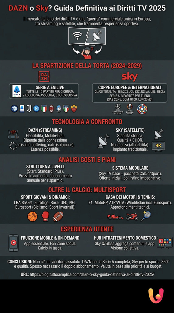 DAZN vs Sky: Guerra Diritti TV, Prezzi e Cosa Conviene