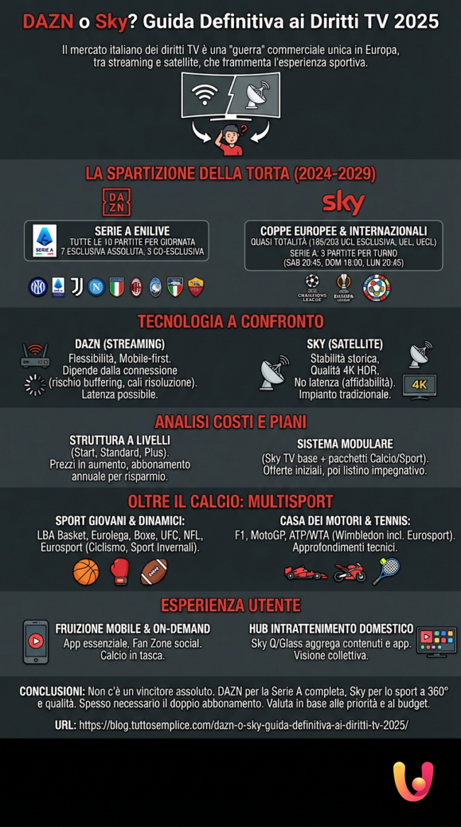 DAZN vs Sky: Guerra Diritti TV, Prezzi e Cosa Conviene