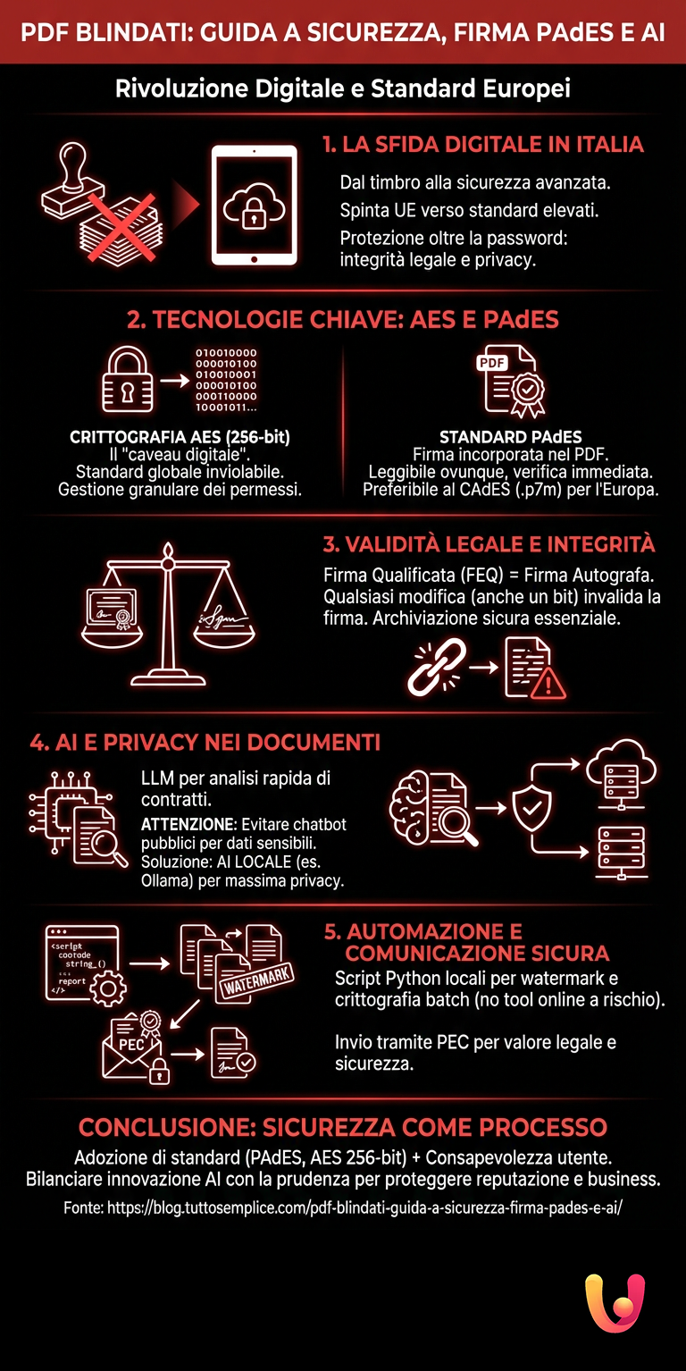 PDF Blindati: Guida a Sicurezza, Firma PAdES e AI